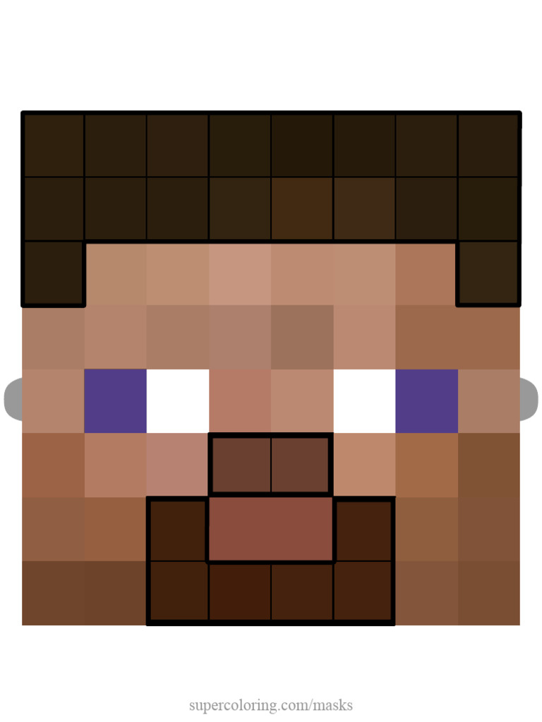 Minecraft Mask Colored Template Paper Craft | PDF