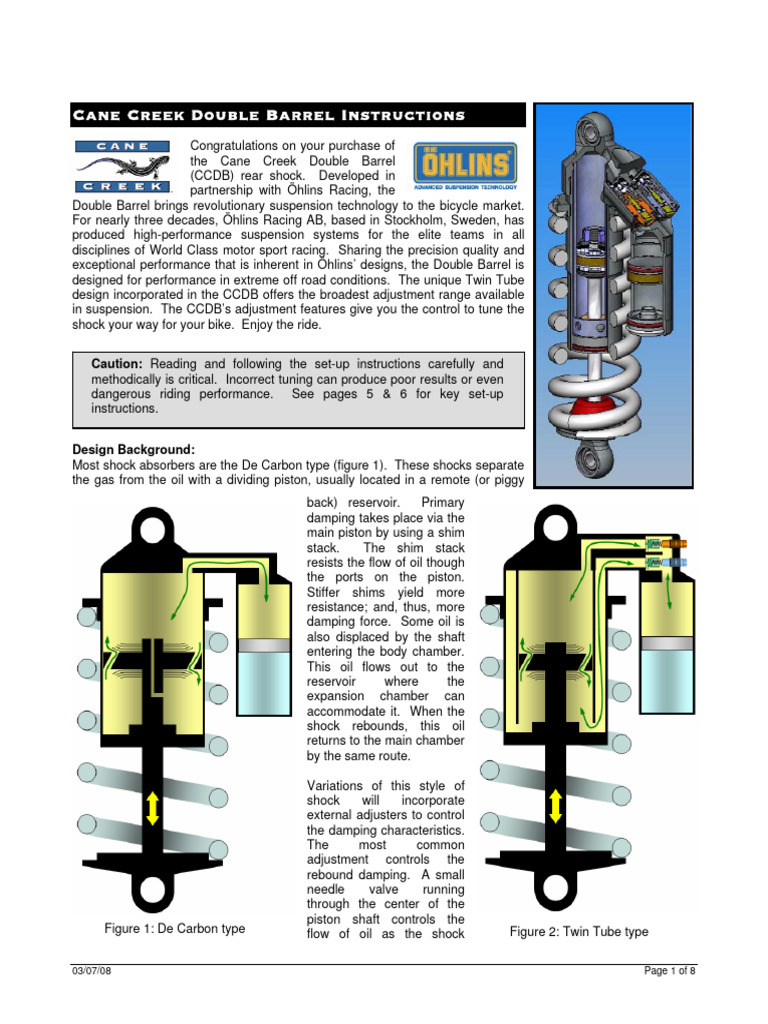Cane Creek Double Barrel Shock Guide | PDF | Mechanical Engineering