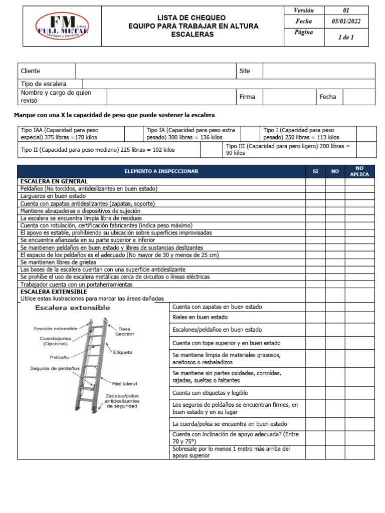 Check List Escalera | PDF | Escalera