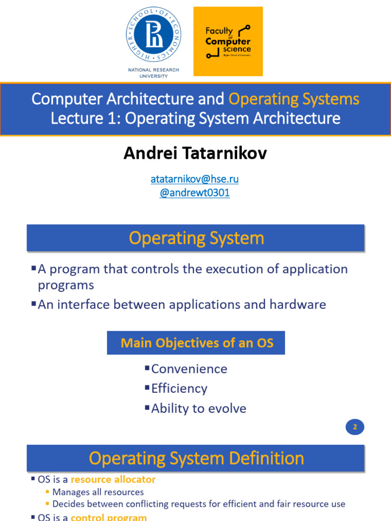 OS Lecture 01 | PDF | Operating System | Programming