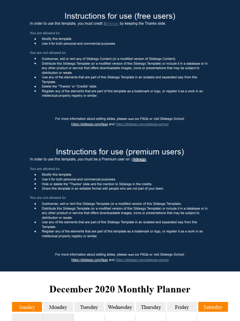 December 2020 Monthly Planner Infographics by Slidesgo | PDF | Planets ...
