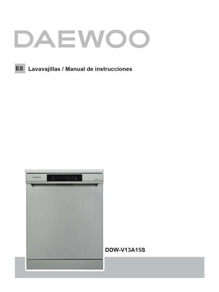 Manual de Instrucciones Lavavajillas Daewoo | PDF | Lavavajillas | Máquinas