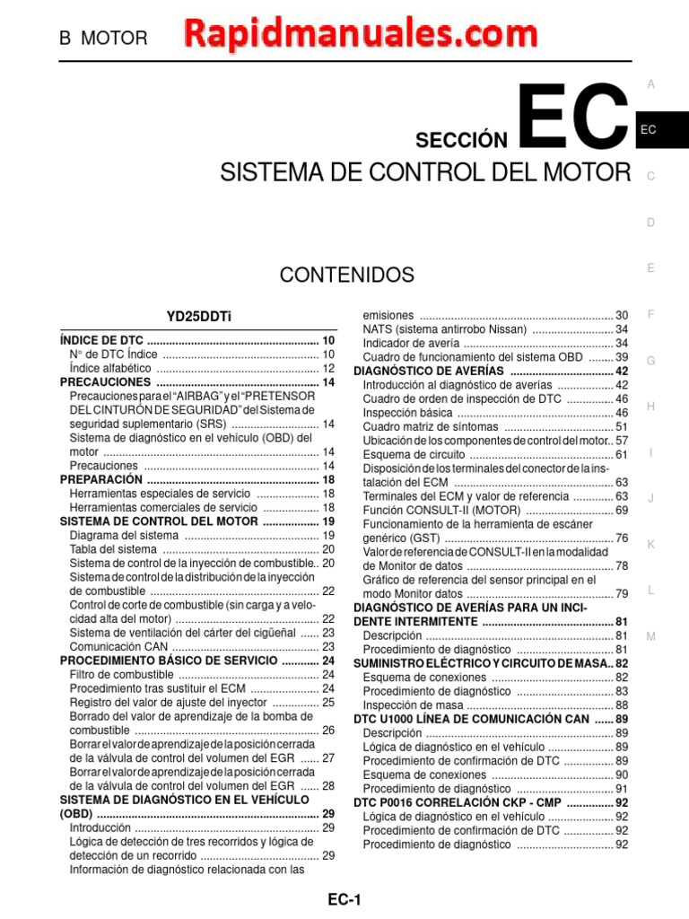 Nissan YD25 Manual de Taller | Descargar gratis PDF | Vehículos | Motores