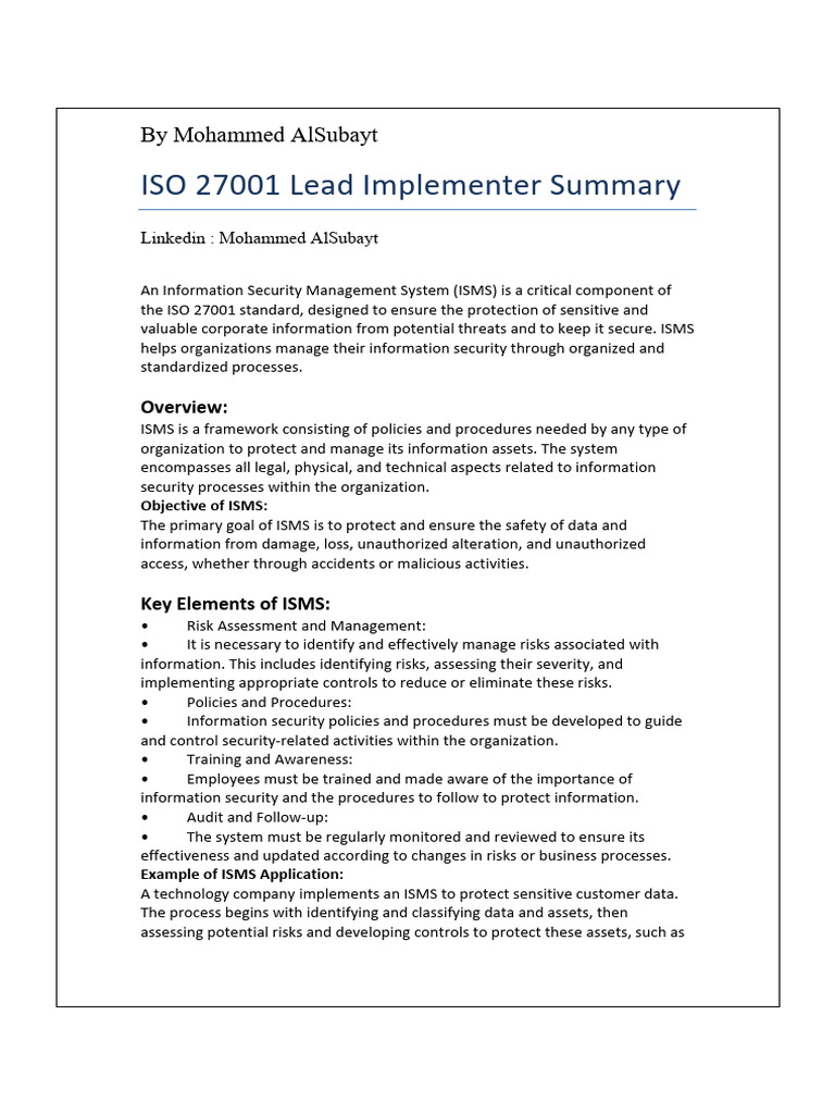 Iso 27001 Li en | PDF | Information Security | Security