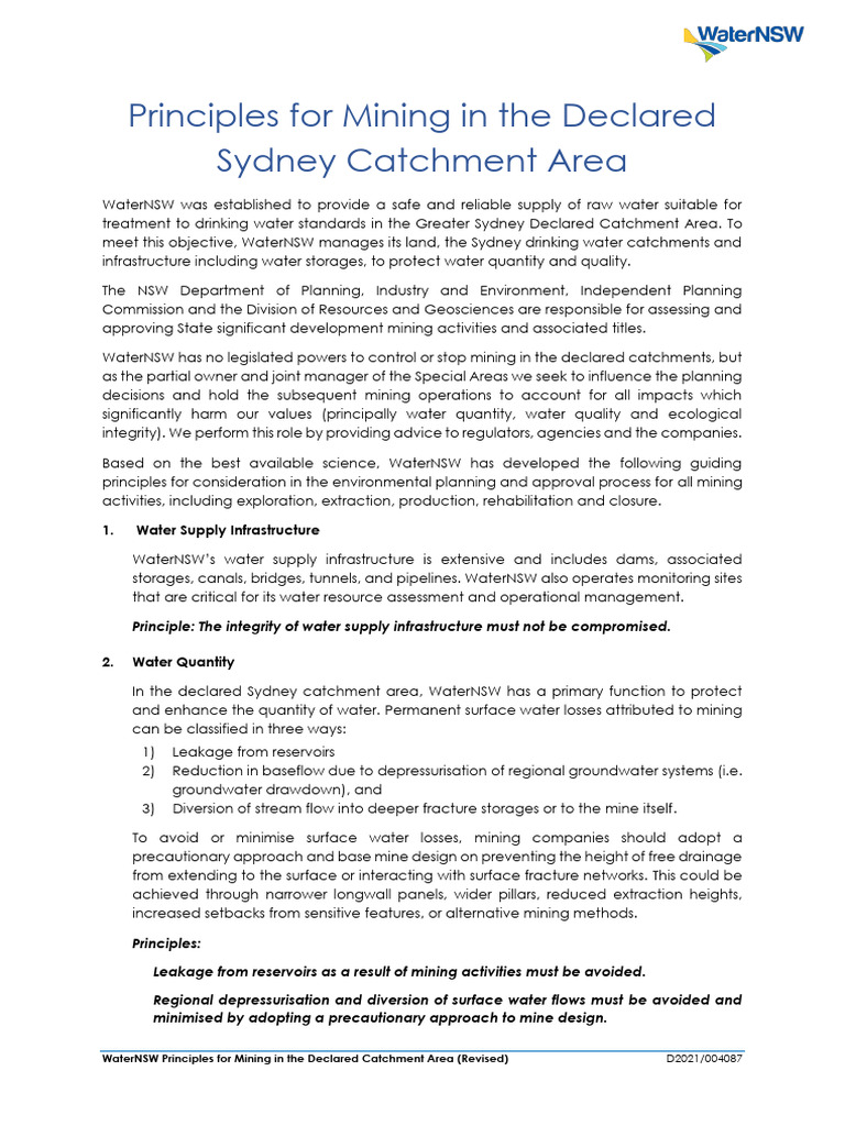 Mining Principles | Download Free PDF | Water | Mining