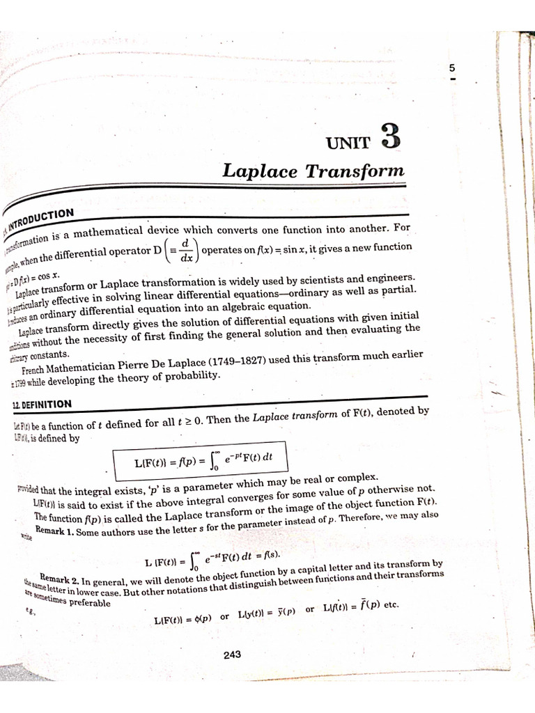 Unit-2 Laplace Transform | PDF
