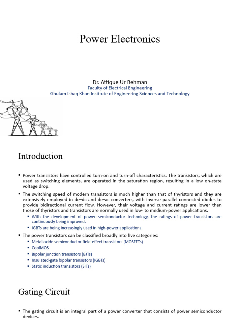 Power Electronics: Transistors Overview | PDF | Bipolar Junction ...