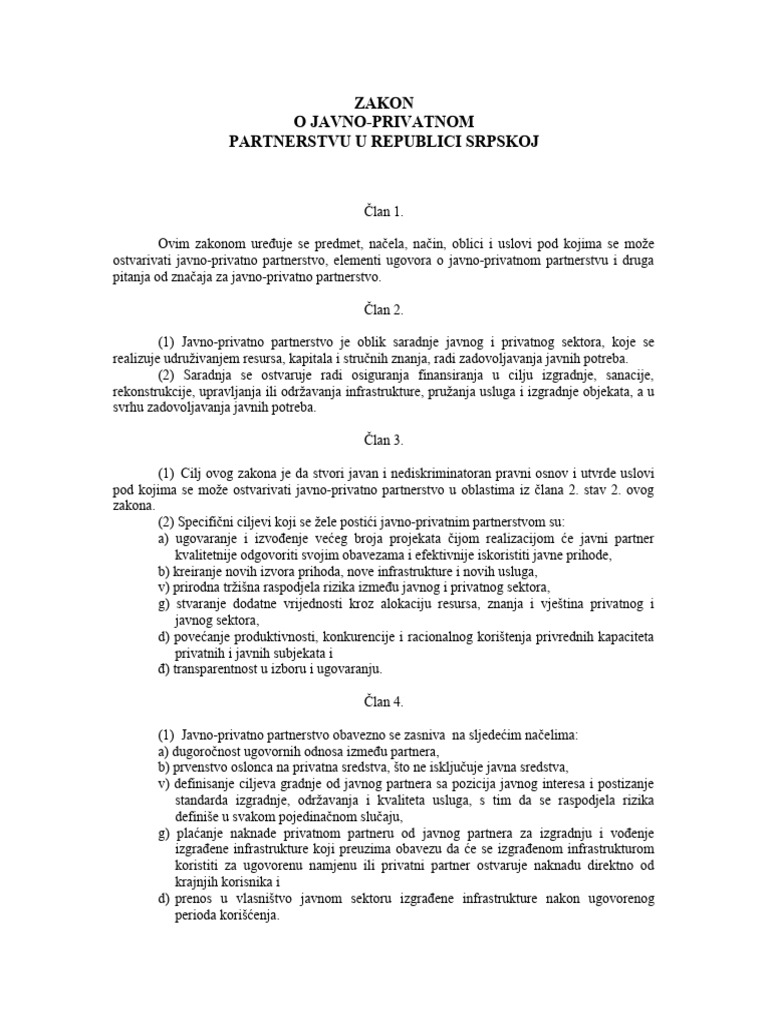 RS-Zakon o JPP | PDF