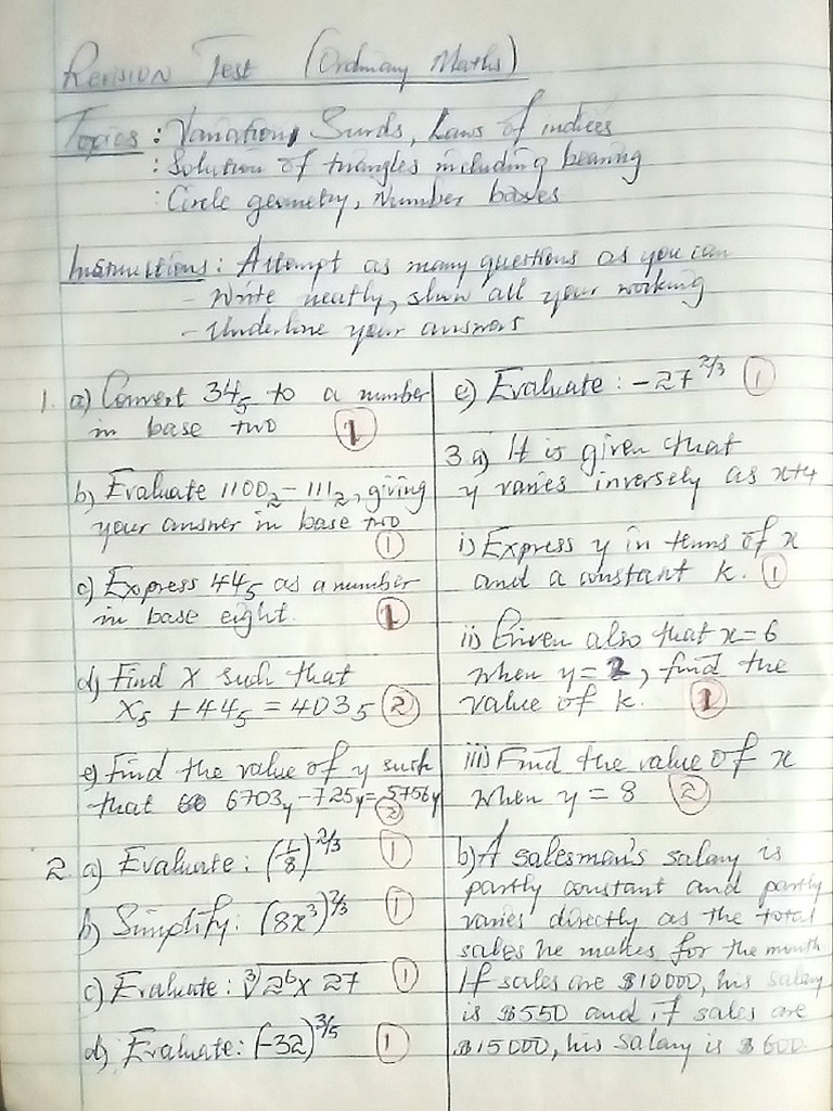 O' Level Maths Revision | PDF
