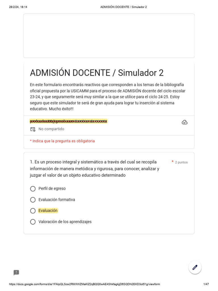 Admisión Docente - Simulador 2 | PDF | Evaluación | Abuso infantil