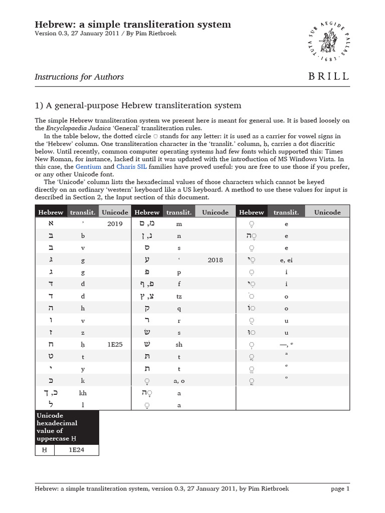 Hebrew Transliteration System Guide | PDF | Computer Keyboard | Computing
