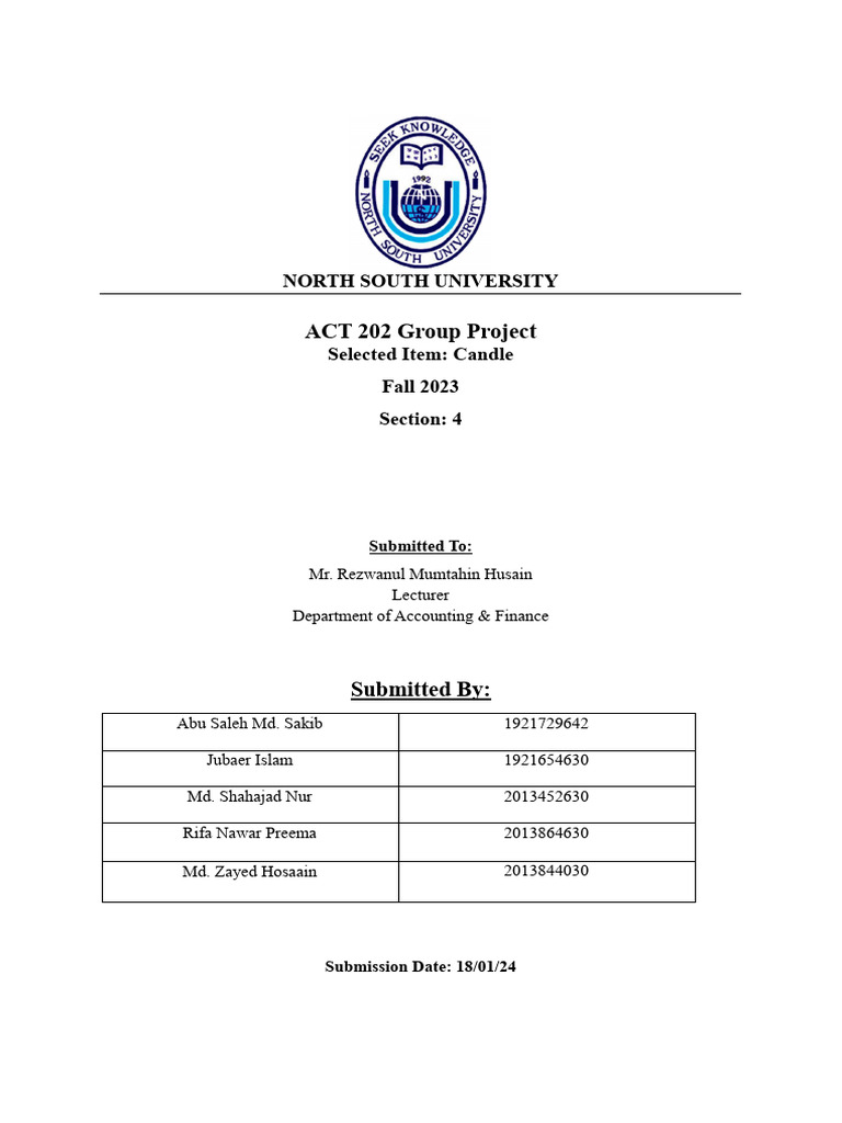 Act 202 Group Project | PDF