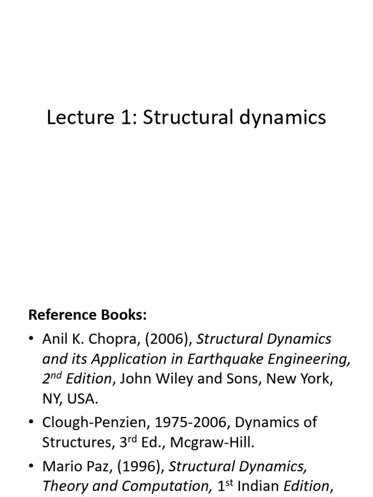 Lecture 1 Structural Dynamics-02 | PDF | Force | Classical Mechanics