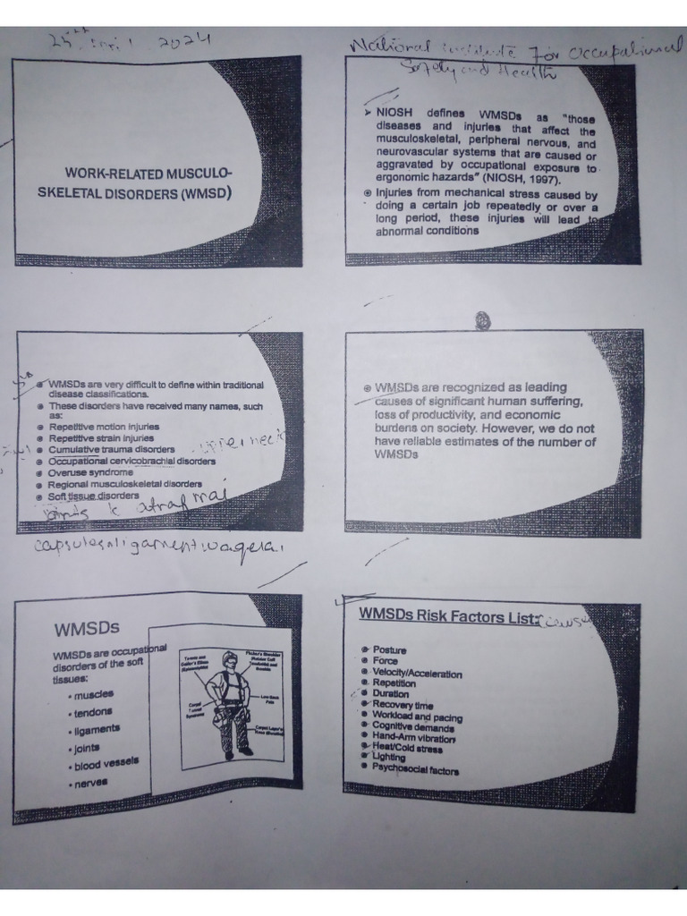Work Related Musculoskeletal Disorders (WMSD) | PDF