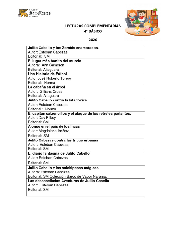 Plan Lector 4 Basico | PDF