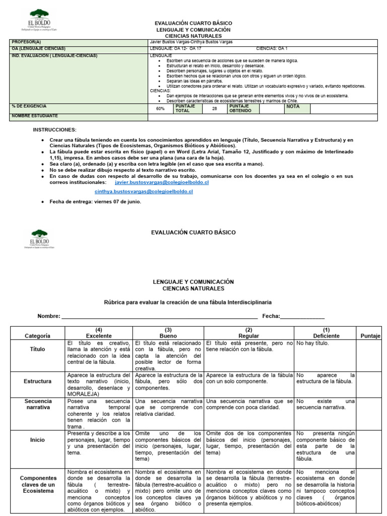 Creaciã - N Fã - Bula Ciencias-Lenguaje 4to Bã - Sico | PDF