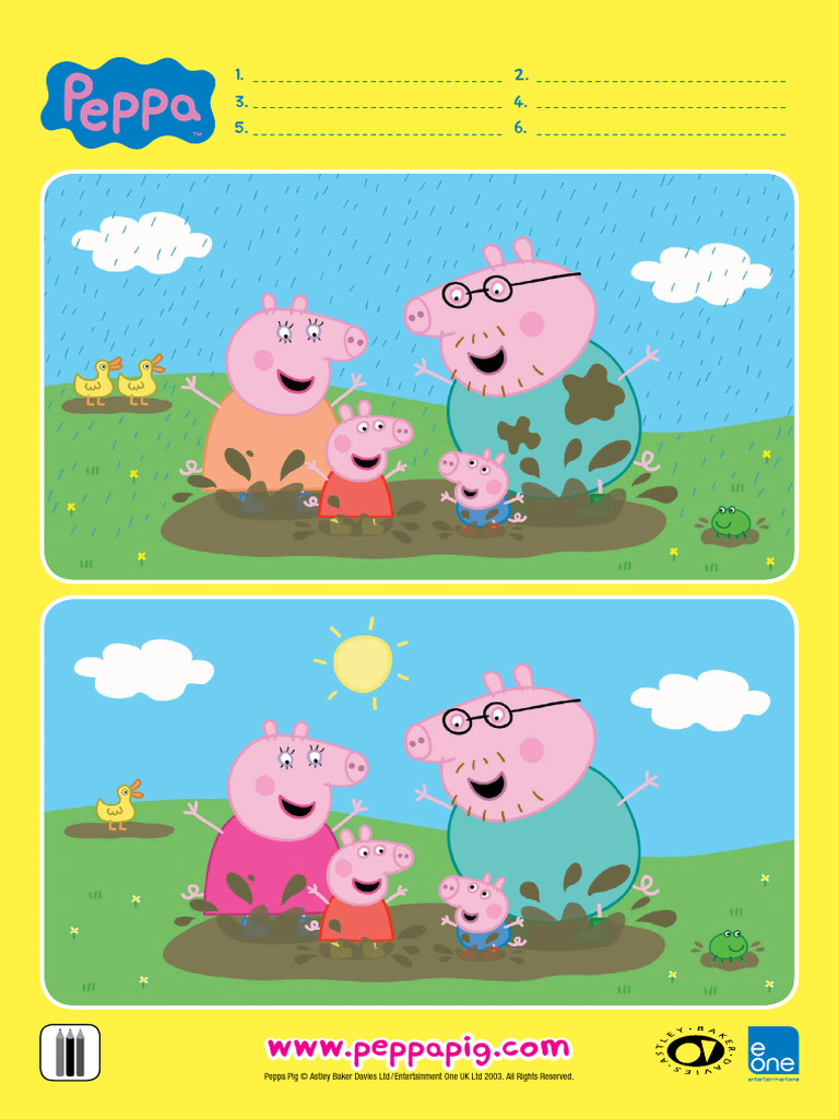 Peppa Muddy Puddles Spot The Difference v1 | PDF | Cooking, Food & Wine ...
