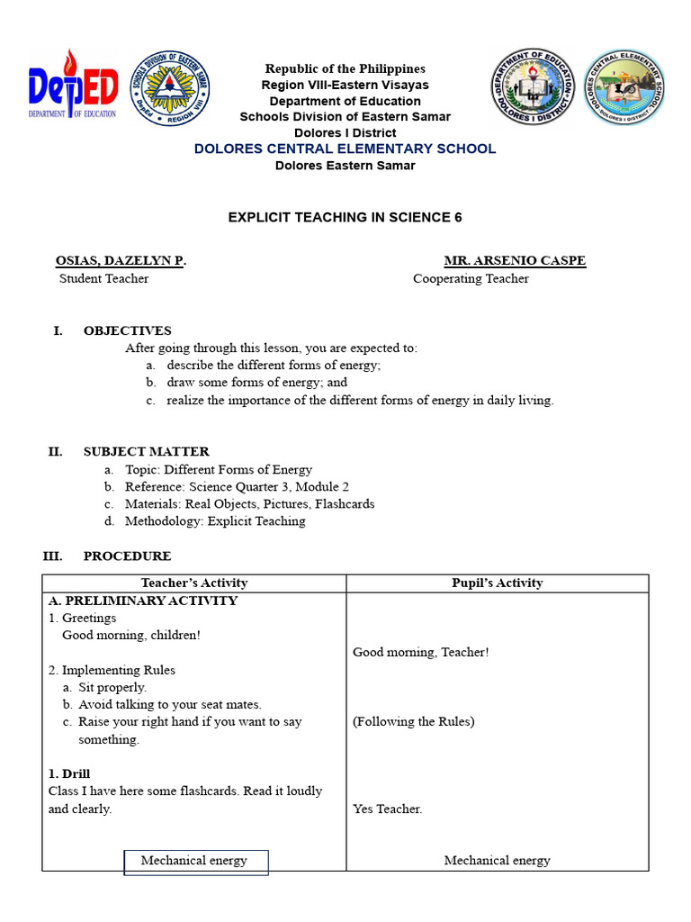 Explicit Teaching in Science 6 | PDF | Electromagnetic Radiation | Light