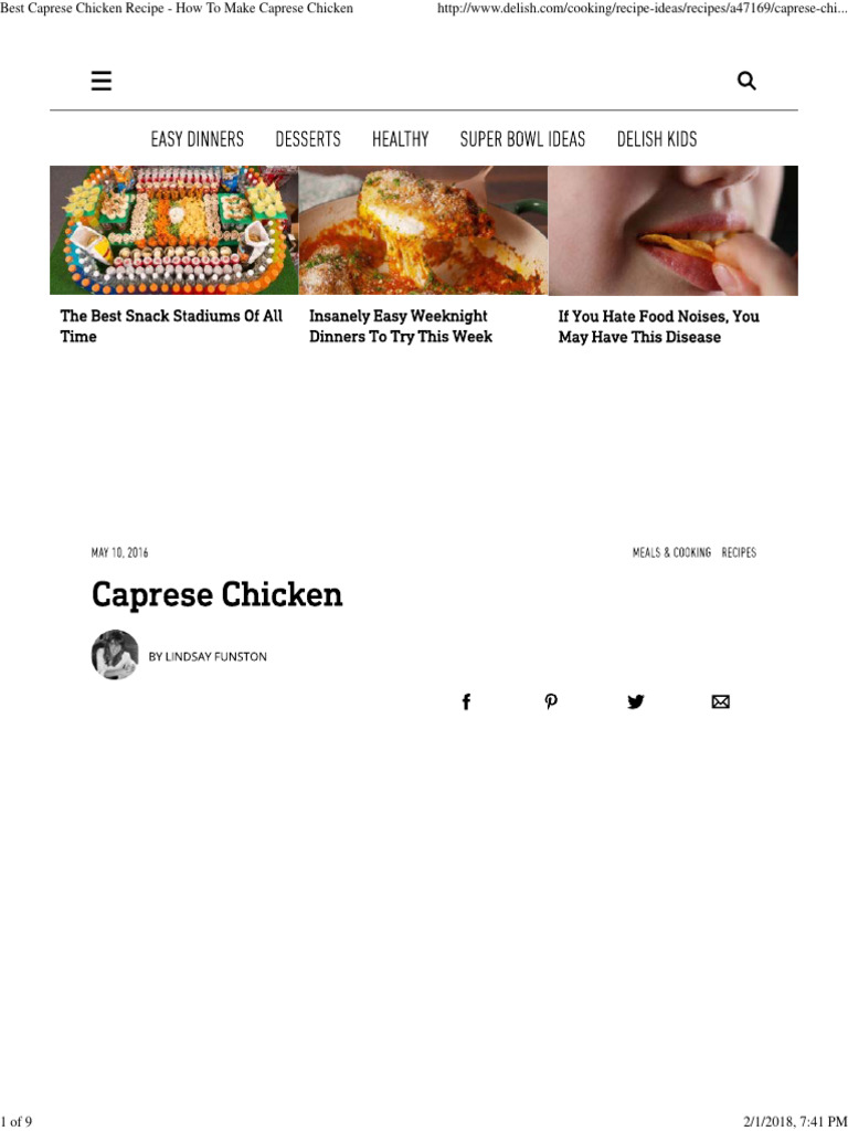 Best Caprese Chicken Recipe - How To Make Caprese Chicken | PDF ...