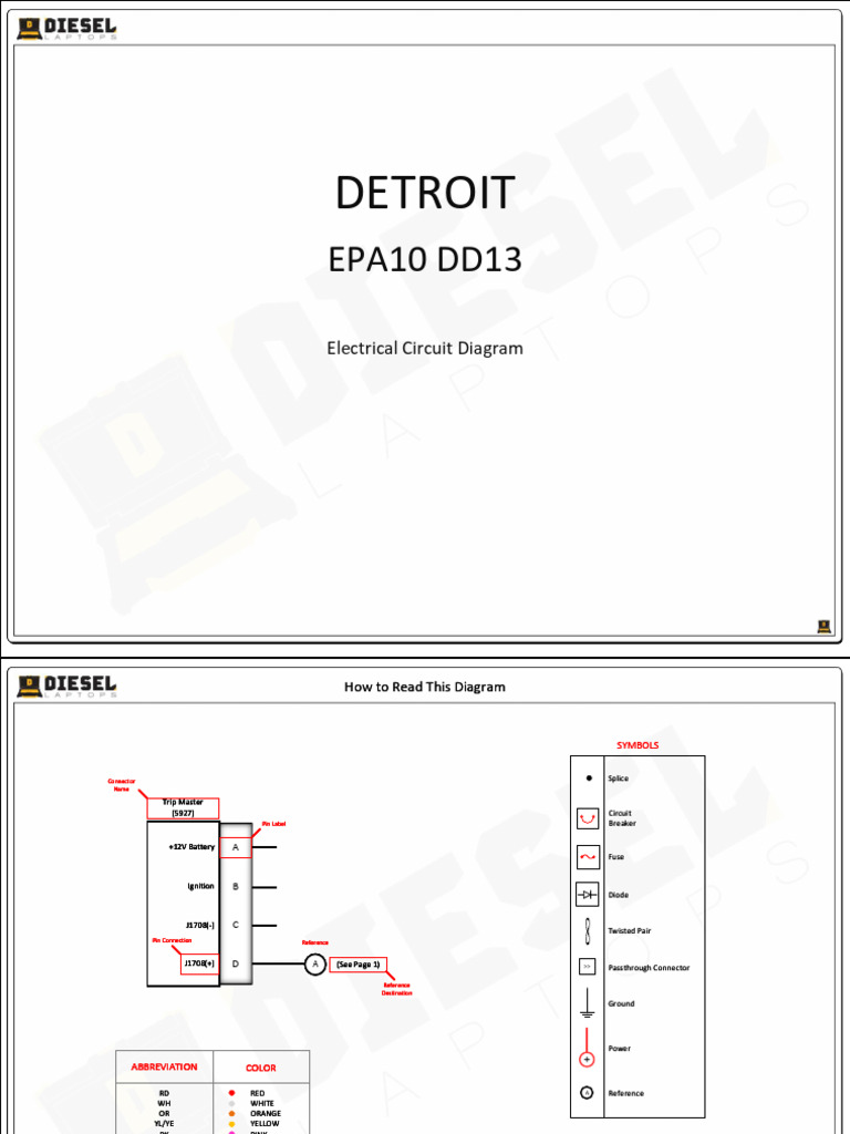 DD13 Electrical Wiring Diagram | PDF | Throttle | Vehicle Parts