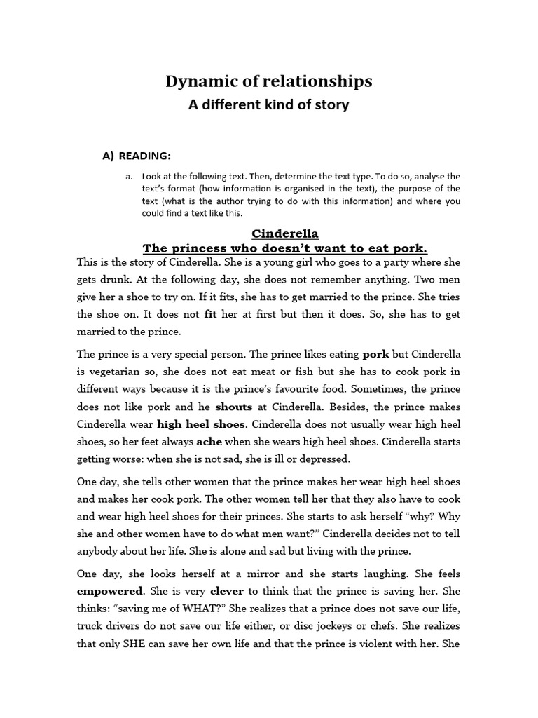 1 - Dynamic of Relationships - A Different Kind of Story | PDF ...