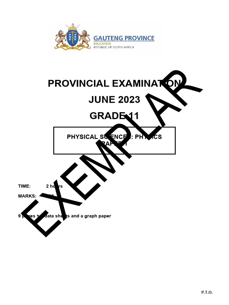Grade 11 Physics Exam Paper June 2023 | PDF | Force | Electromagnetic Induction