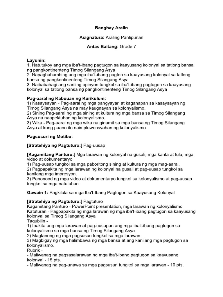 4As-LP Araling Panlipunan | PDF