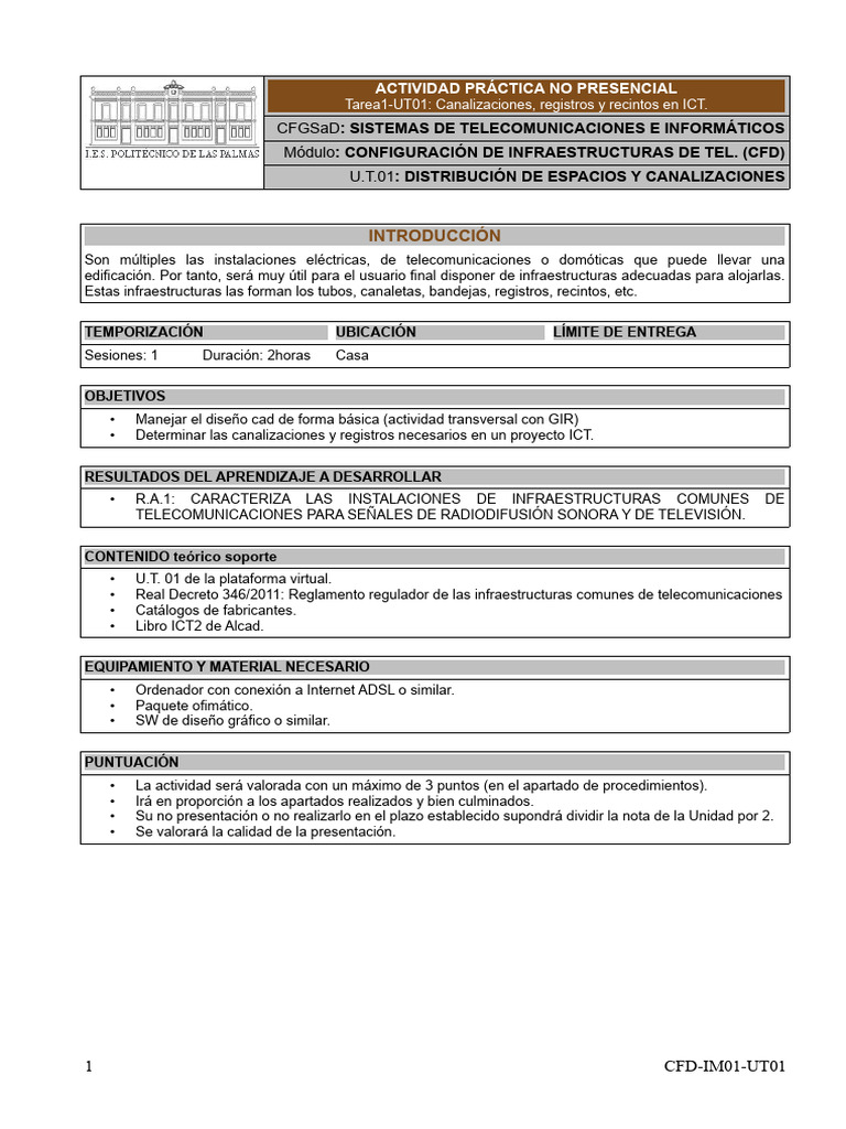 Im01 Ut01 CFD | PDF | Telecomunicaciones | Infraestructura