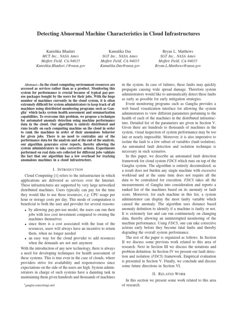 Detecting Abnormal Machine Characteristics in Cloud Infrastructures ...