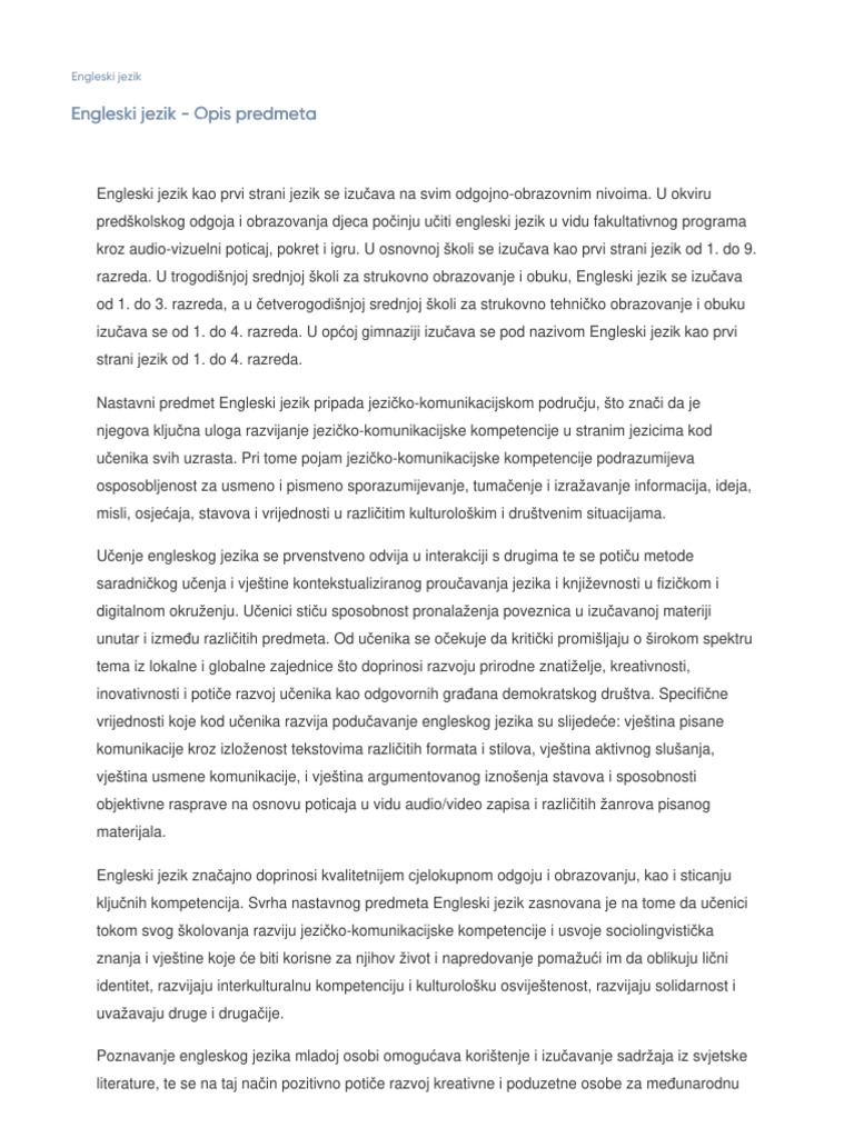 Engleski Jezik | PDF