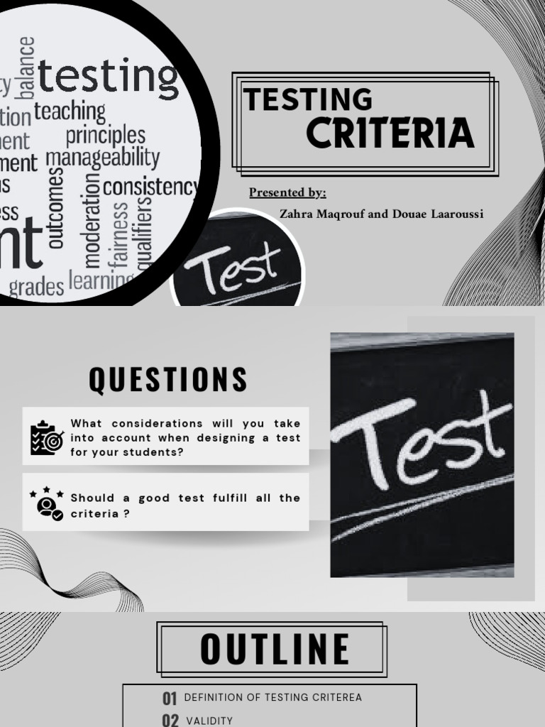 Testing Criteria | PDF | Educational Assessment | Cognitive Science