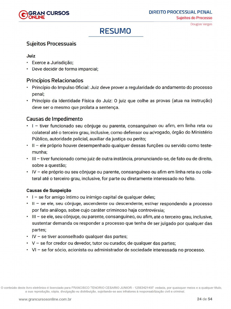 Sujeitos Do Processo Penal | PDF