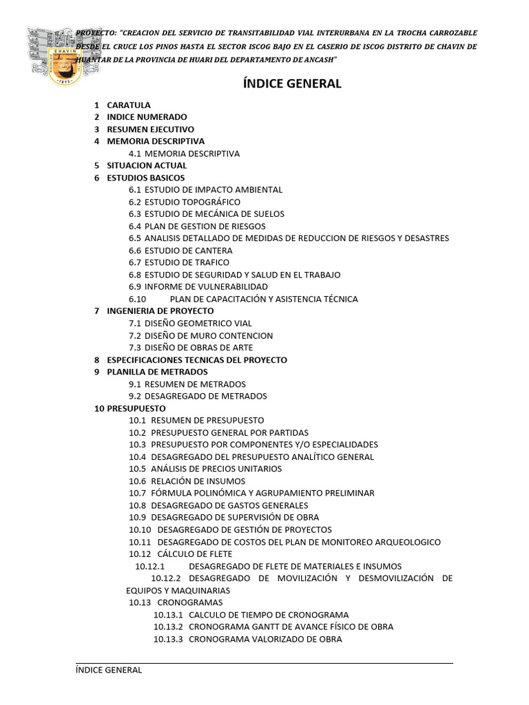 02 Indice General | Descargar gratis PDF | Presupuesto