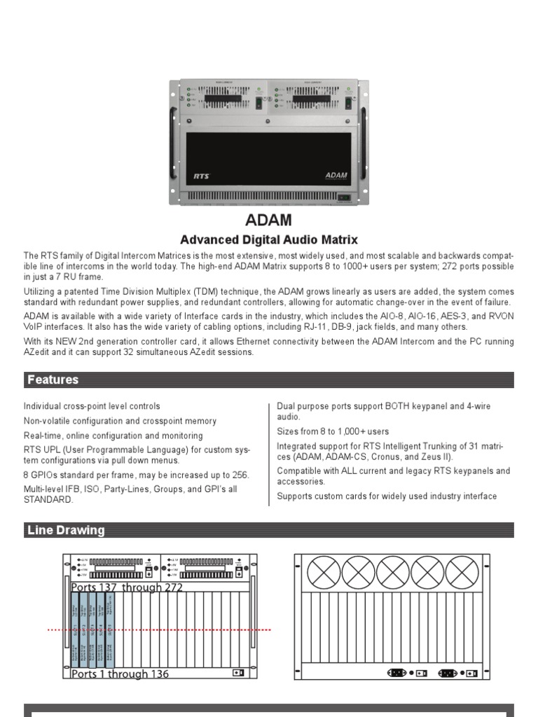 ADAM Digital Audio Matrix Overview | PDF | Decibel | Matrix (Mathematics)