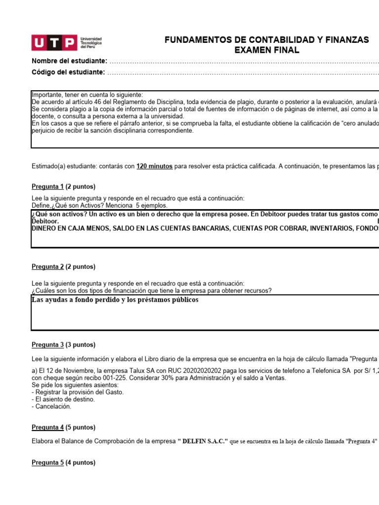Examen de Contabilidad | PDF | Contabilidad | Economias