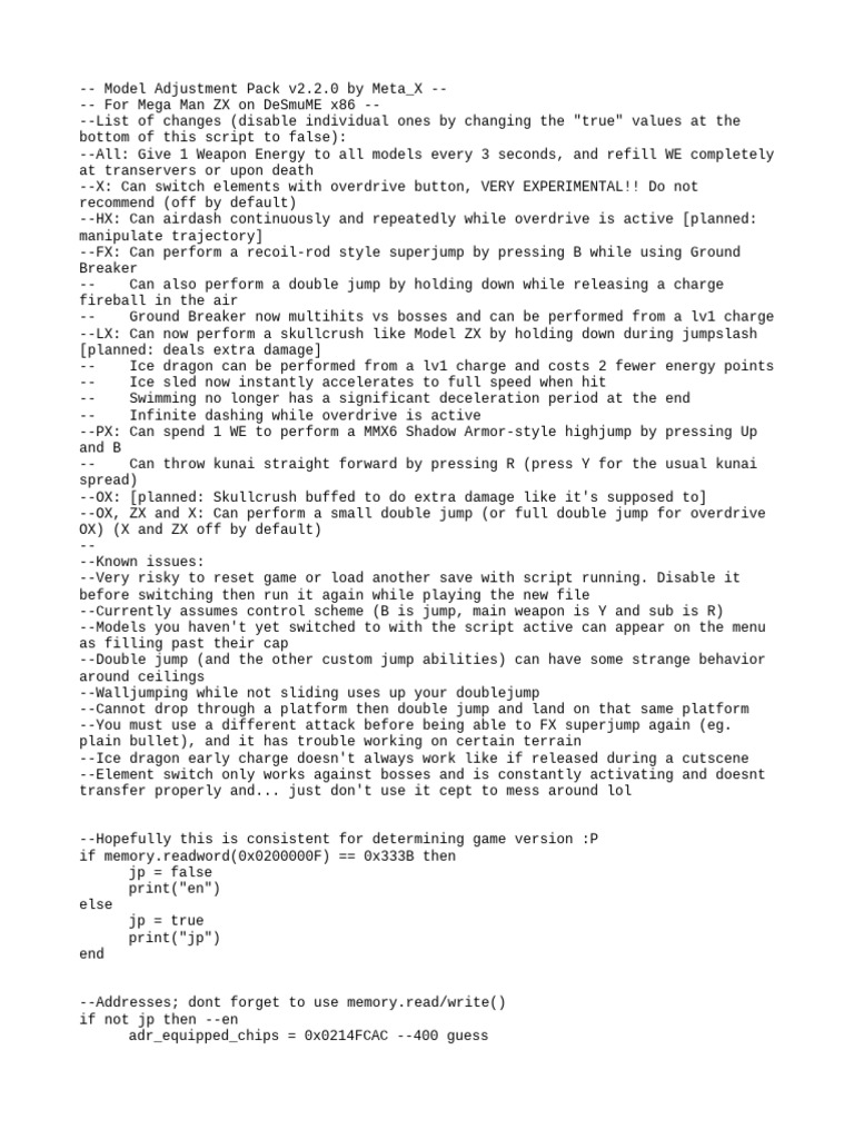 Model Adjustment Pack V2.lua | PDF | Computing