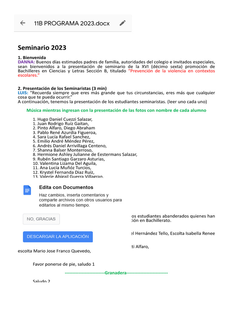 11B Programa 2023 | PDF