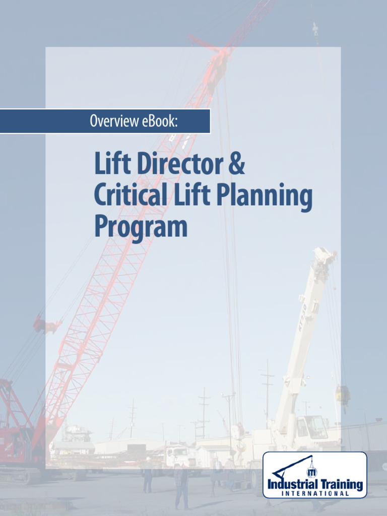 E Book - Lift Director Critical Lift Planning r092311 | PDF | Crane ...