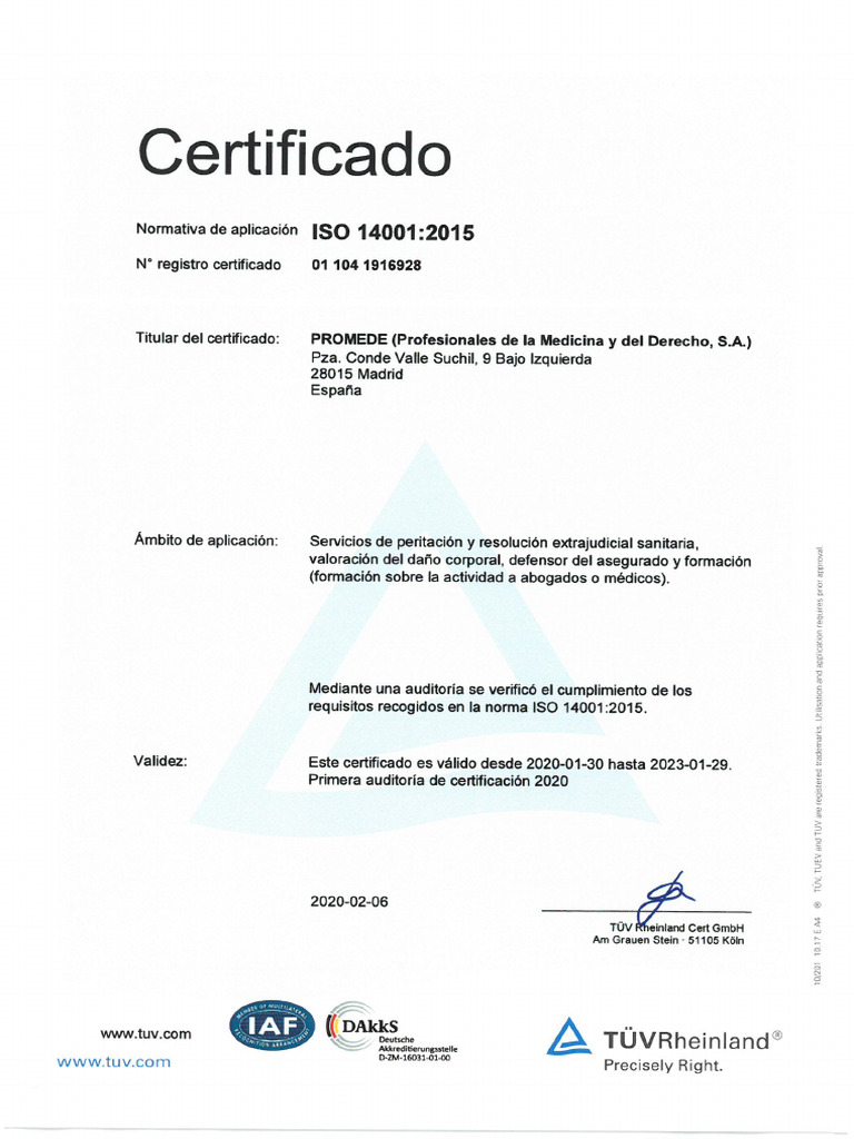 Cert 14001 Promede | PDF