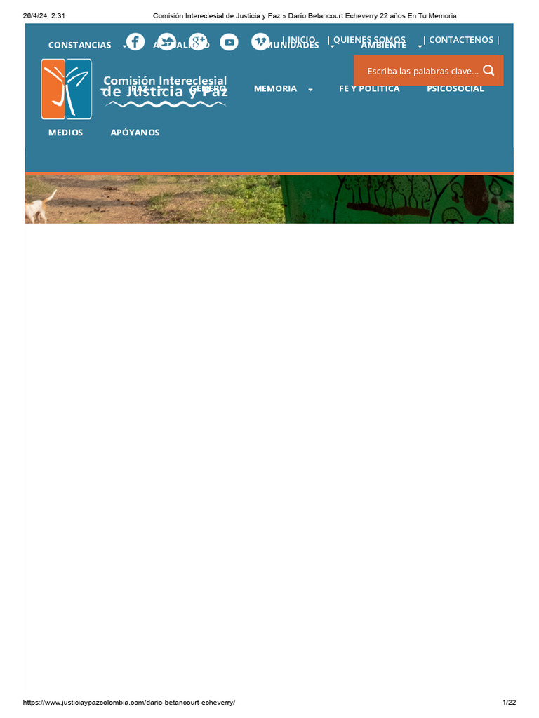 Comisión Intereclesial De Justicia Y Paz Darío Betancourt Echeverry 22