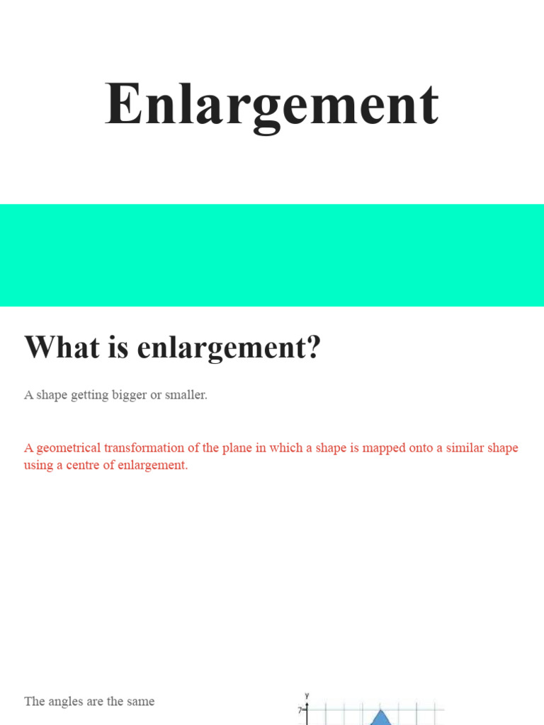 Enlargement | PDF | Teaching Methods & Materials | Science & Mathematics