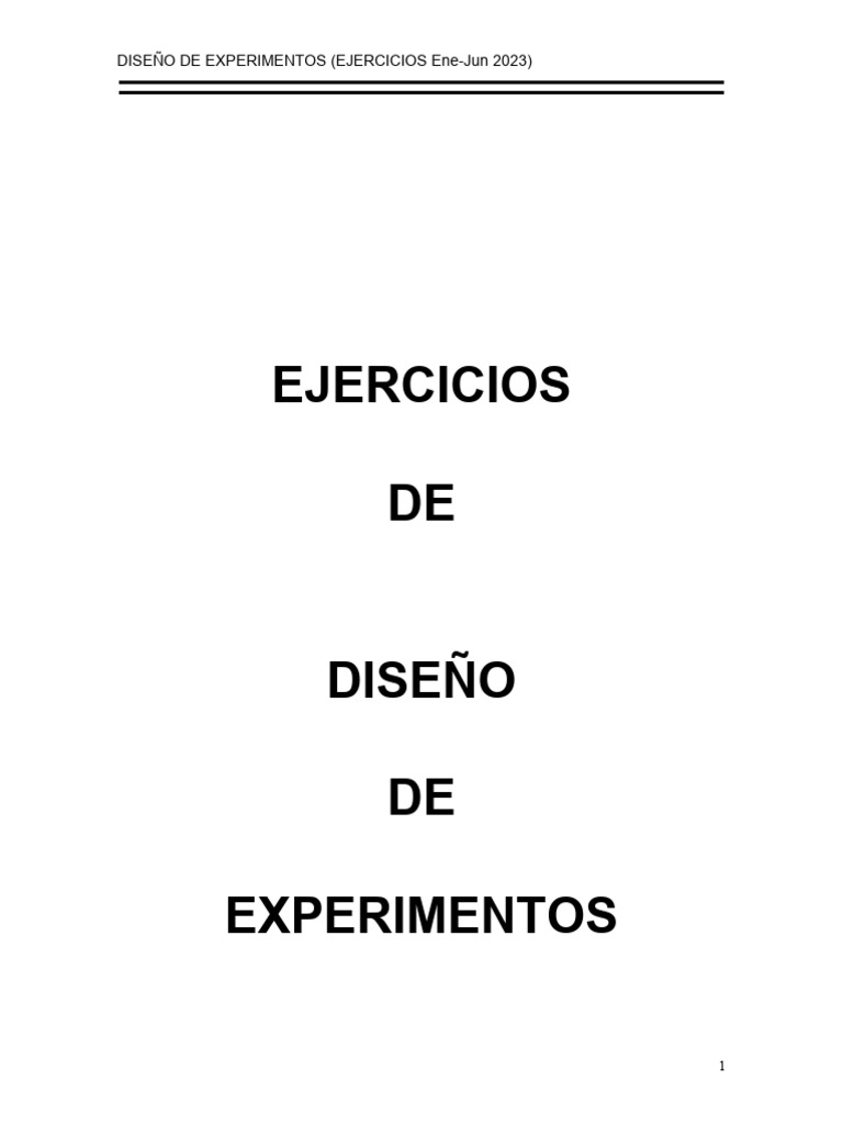 Ejercicios Doe | PDF | Diseño de experimentos | Métodos de búsqueda