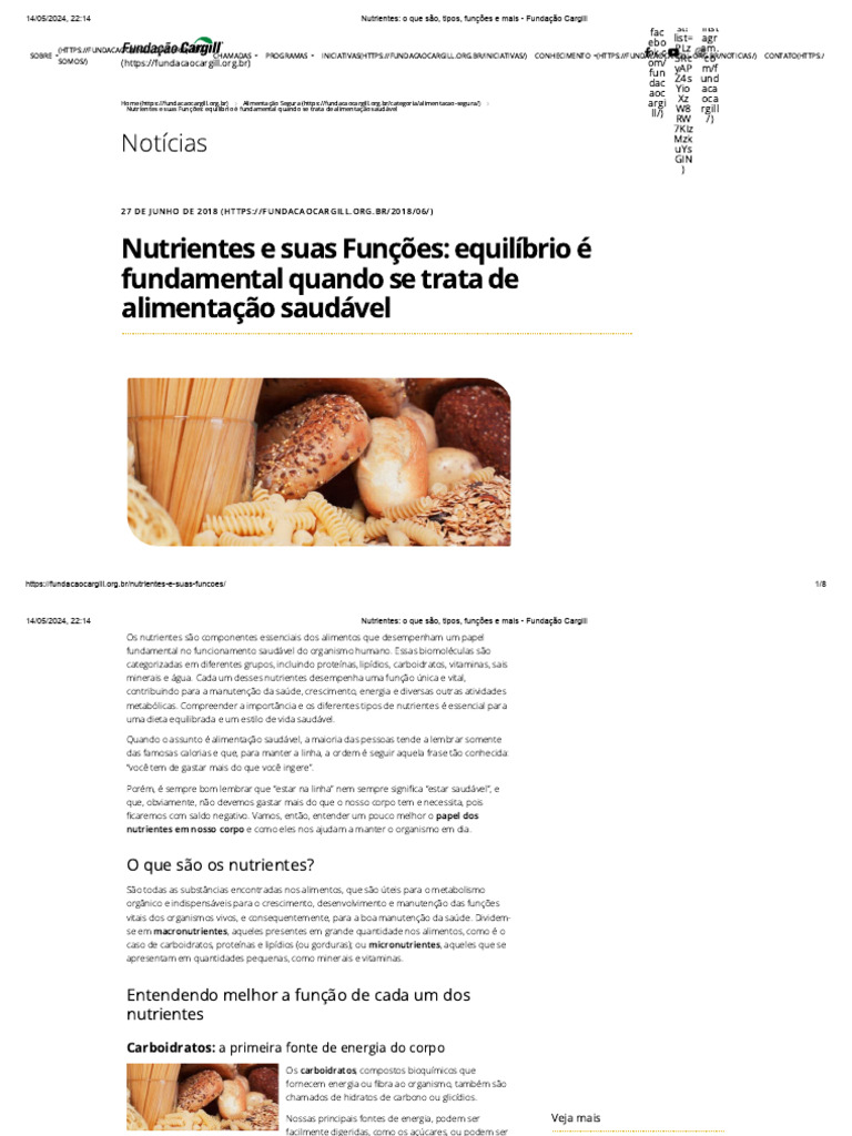 Nutrientes: Tipos e Funções Essenciais | PDF | Nutrientes | Lipídio