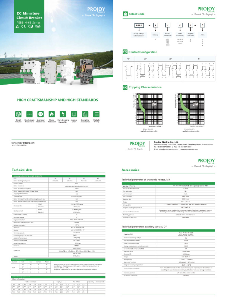 Datasheet - PEBS-H-63 DC Miniature Circuit Breaker - V1.1 | PDF ...