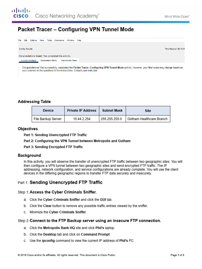Configuring VPN Tunnel Mode | Download Free PDF | File Transfer Protocol | Virtual Private Network