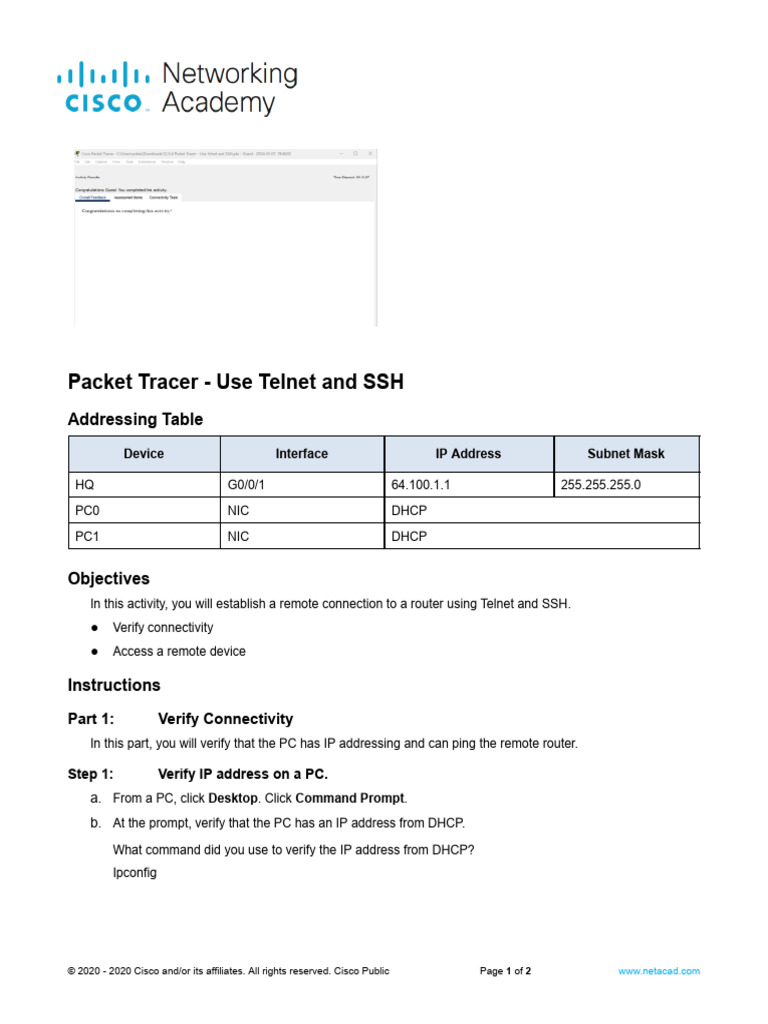 Use Telnet and SSH 2 | PDF | Computers