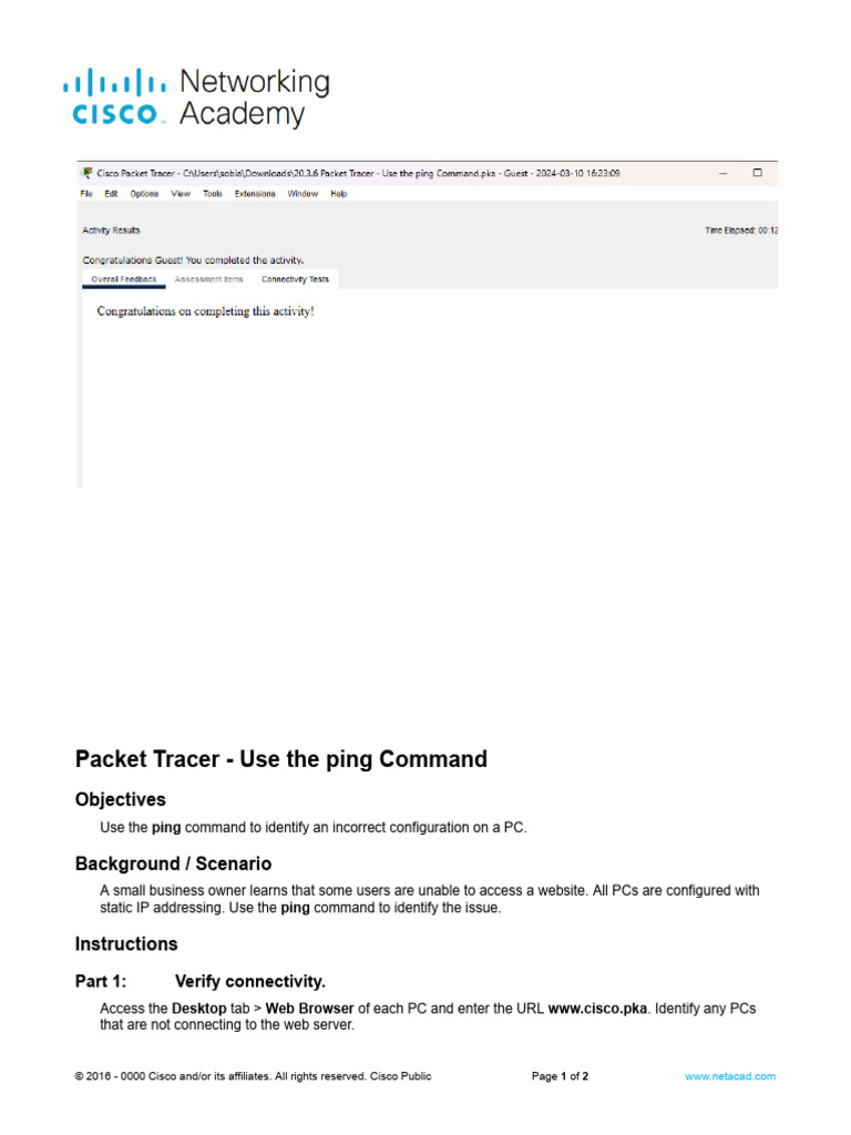 Use The Ping Command | PDF | World Wide Web | Internet & Web
