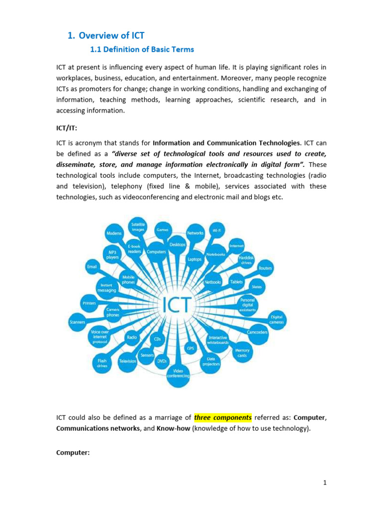 ICT For Education Course - Short Note (2024) | PDF | Random Access Memory | Computer Data Storage