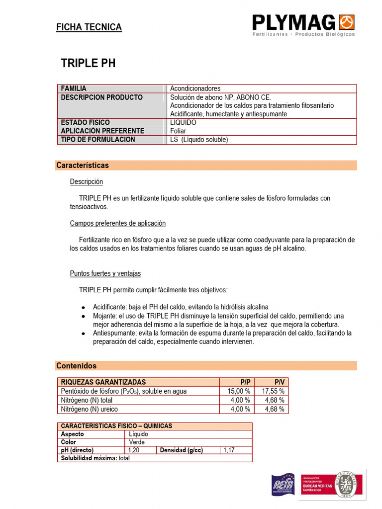 3-HT TRIPLE-pH 13 | PDF | Fertilizante | Agua