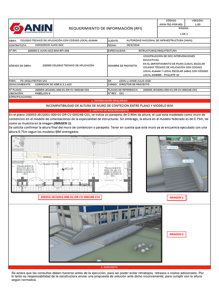 RPTA RFI 269-2378_200055-C.AJANI-GCZ-BIM-RFI-269 | PDF | Arquitecto